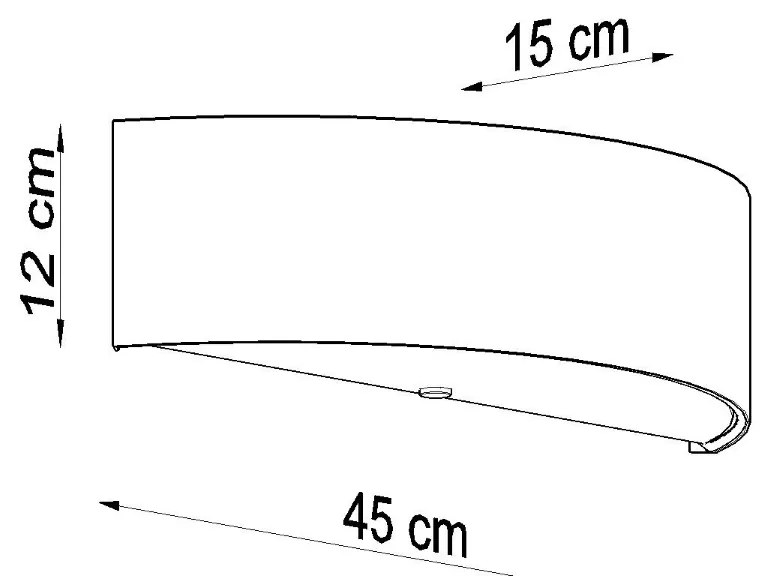Nástěnné svítidlo Skala, 1x černé textilní stínítko, (bílé sklo), (45 cm)