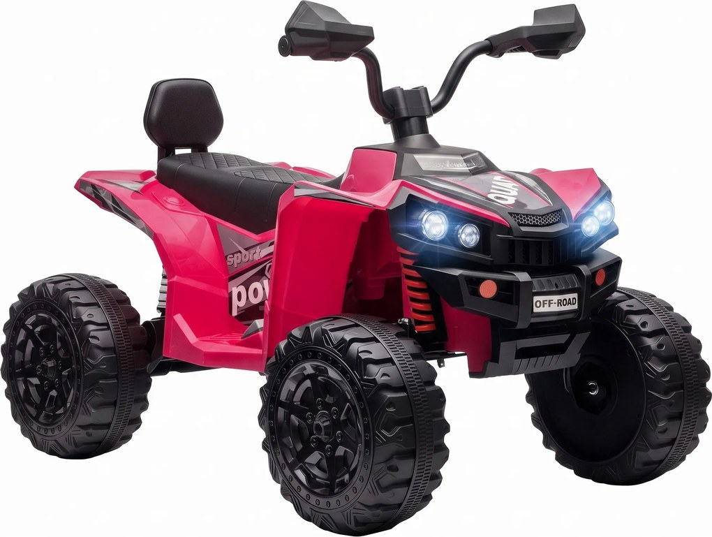 AIYAPLAY Dětská elektrická čtyřkolka pro dva, růžová
