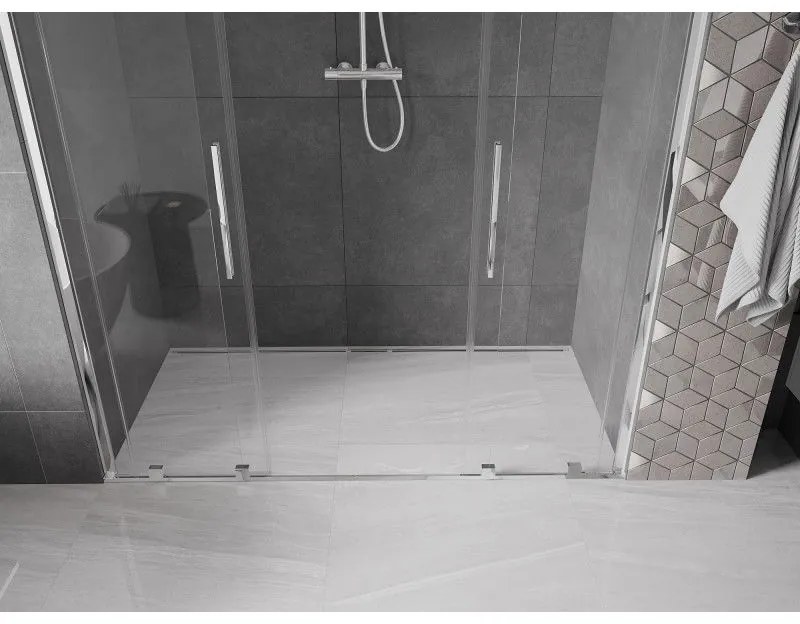 Mexen Velar Duo, posuvné dveře do otvoru 170x200 cm, 8mm čiré sklo, chromový profil, 871-170-000-02-01