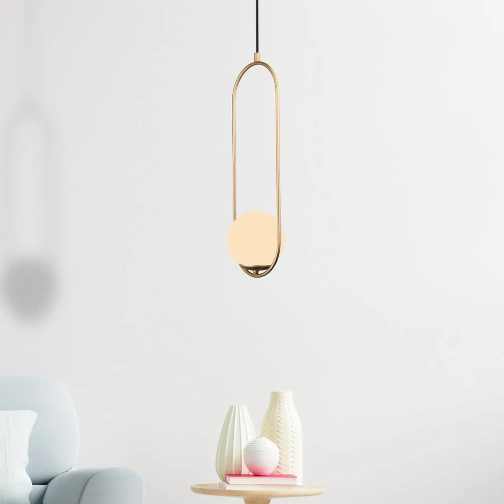 Závěsné svítidlo ve zlaté barvě Squid Lighting Arch, výška 146 cm