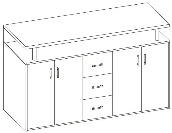 Komoda Drift, dub sonoma/bílá