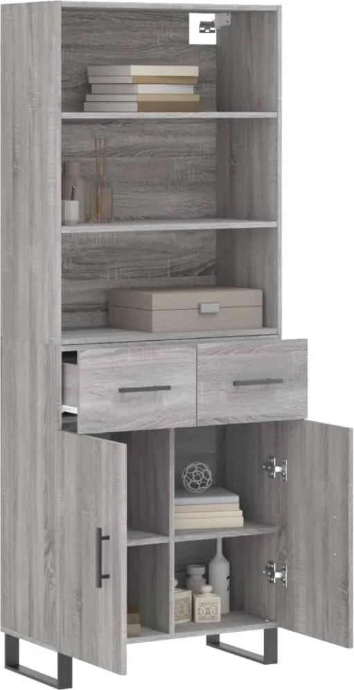 Skříň highboard šedá sonoma 69,5 x 34 x 180 cm kompozitní dřevo 3200543