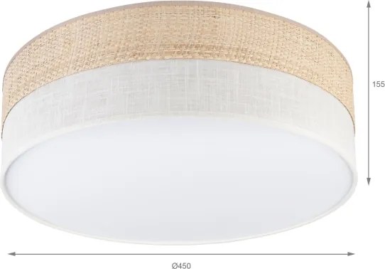 Stropní svítidlo SIRJA BOHO 2xE27/15W/230V pr. 45 cm béžová/krémová