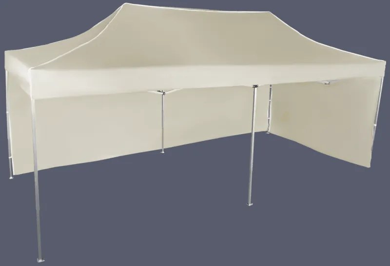 Nůžkový stan 3x6m hliníkový, 2 boční plachty, Béžová