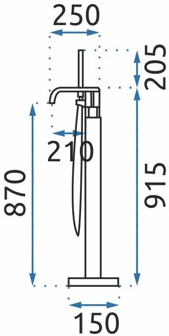 Volně stojící vanová baterie REA CARAT zlatá