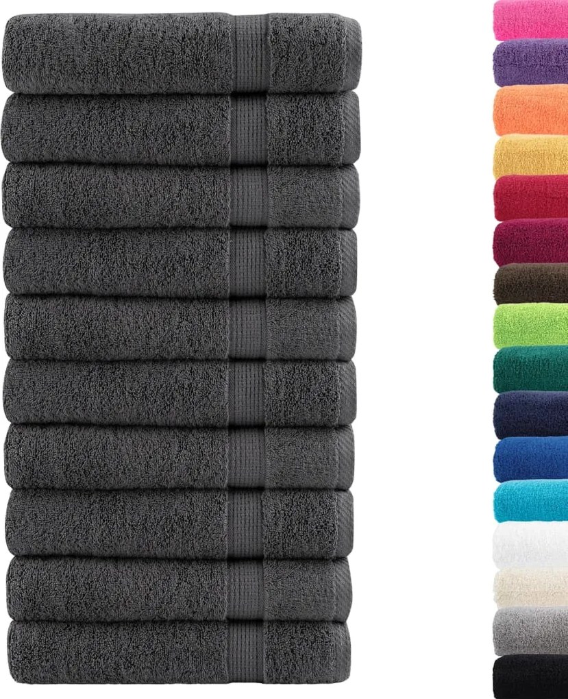 Prémiové ručníky SOLUND 50 ks antracitové 50x100 cm 600 g/m² 137159