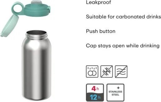 Modrá/ve stříbrné barvě plastová dětská termoska 500 ml Campus – Mepal