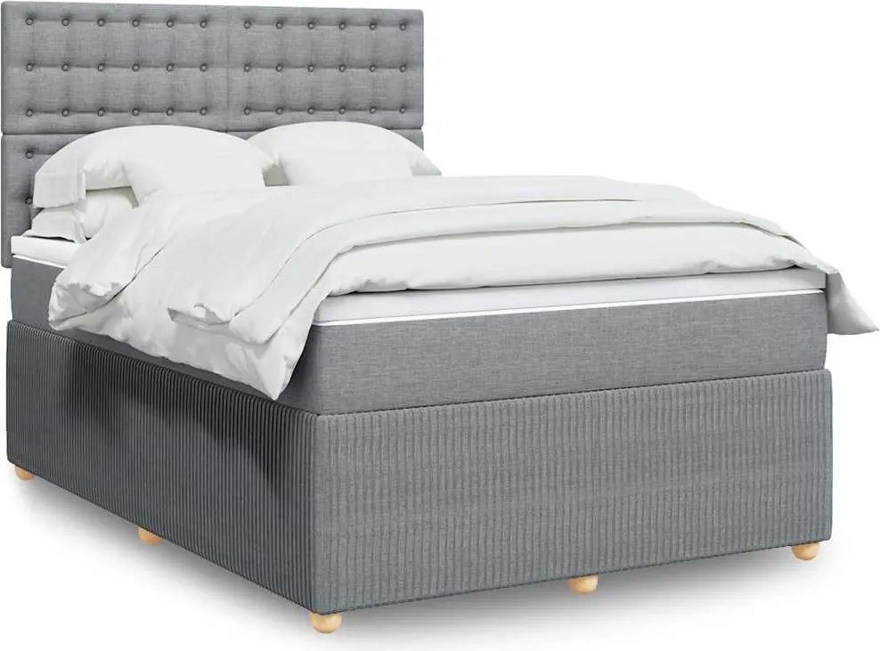 Box spring postel s matrací světle šedá 140 x 200 cm textil 3292093