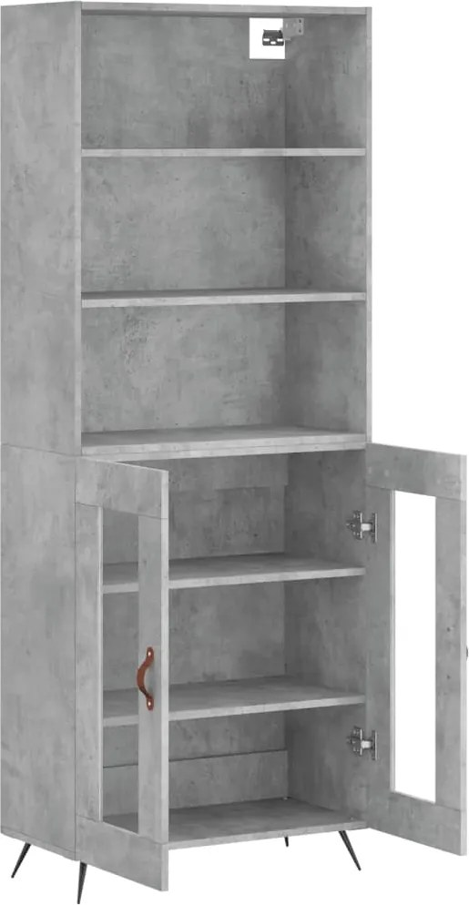 Skříň highboard betonově šedá 69,5x34x180 cm kompozitní dřevo 3189289