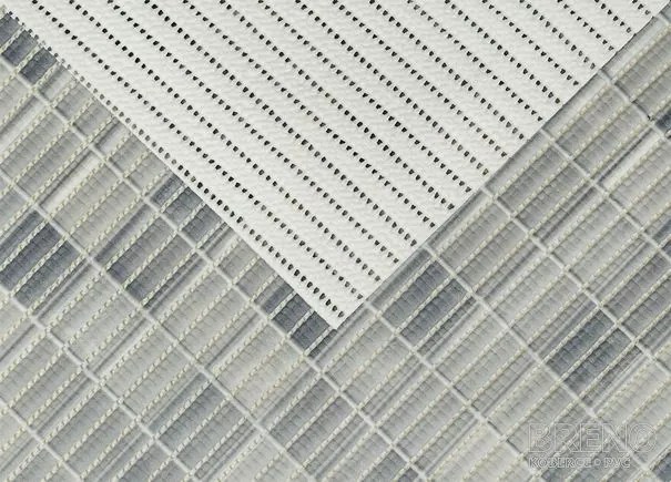 Breno Koupelnová pěnová předložka SOFTY-TEX 79847 šedé dlaždice, šíře 65 cm, Šedá