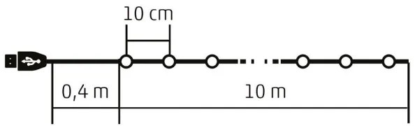 LED RGB Vánoční stmívatelný řetěz 100xLED/29 funkcí 10,4m