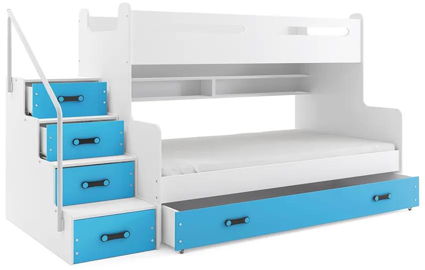 NEW:Patrová postel Eda NEW s ÚP bílá/modrá