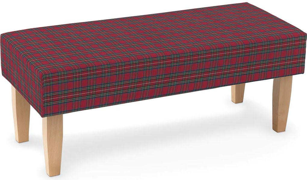 Dlouhá lavička 100x40cm barva červená látka vzorované