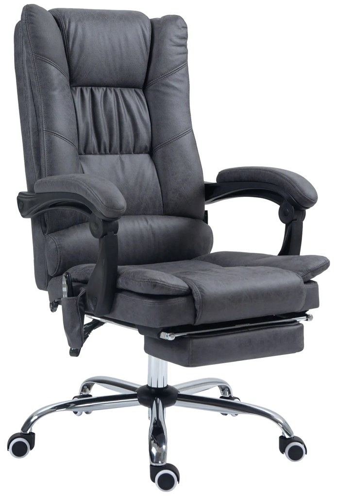 Masážní kancelářská židle Vinsetto s funkcí vyhřívání, náklon 135°, výškově nastavitelná, do 120 kg, ergonomická, černá | Aosom.de