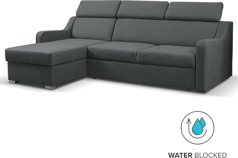 Sedací souprava MIKELI | 232x158 cm | UNI | rozkládací + úložný prostor | AKCE | antracitová šedá 21