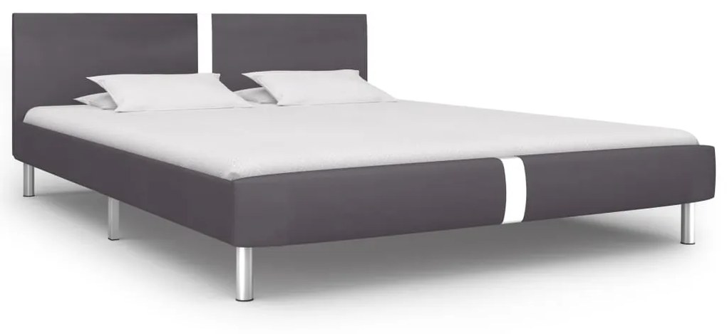 280840 vidaXL Rám postele šedý umělá kůže 180 x 200 cm