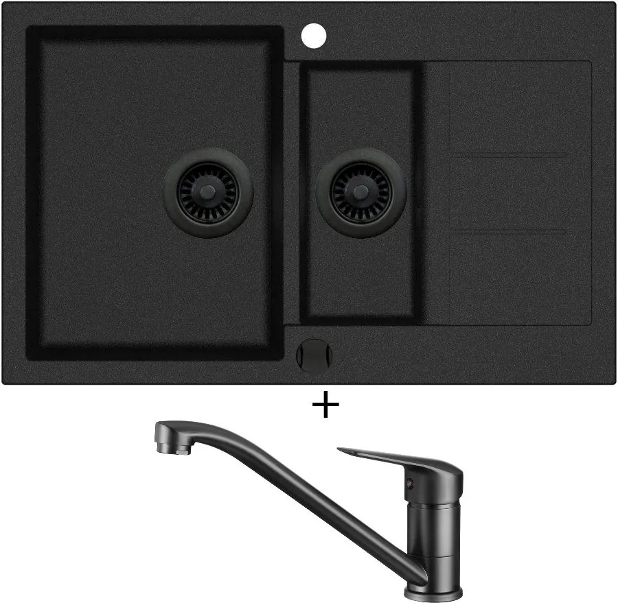 SET Aquastone ATLAS 70 černá edice + Deante NEO BORO BMO N60M černá matná
