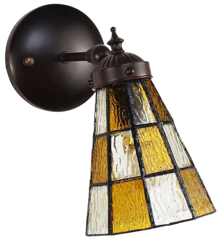 Závěsná Tiffany lampa se žlutými detaily Anki – 17x12x23 cm