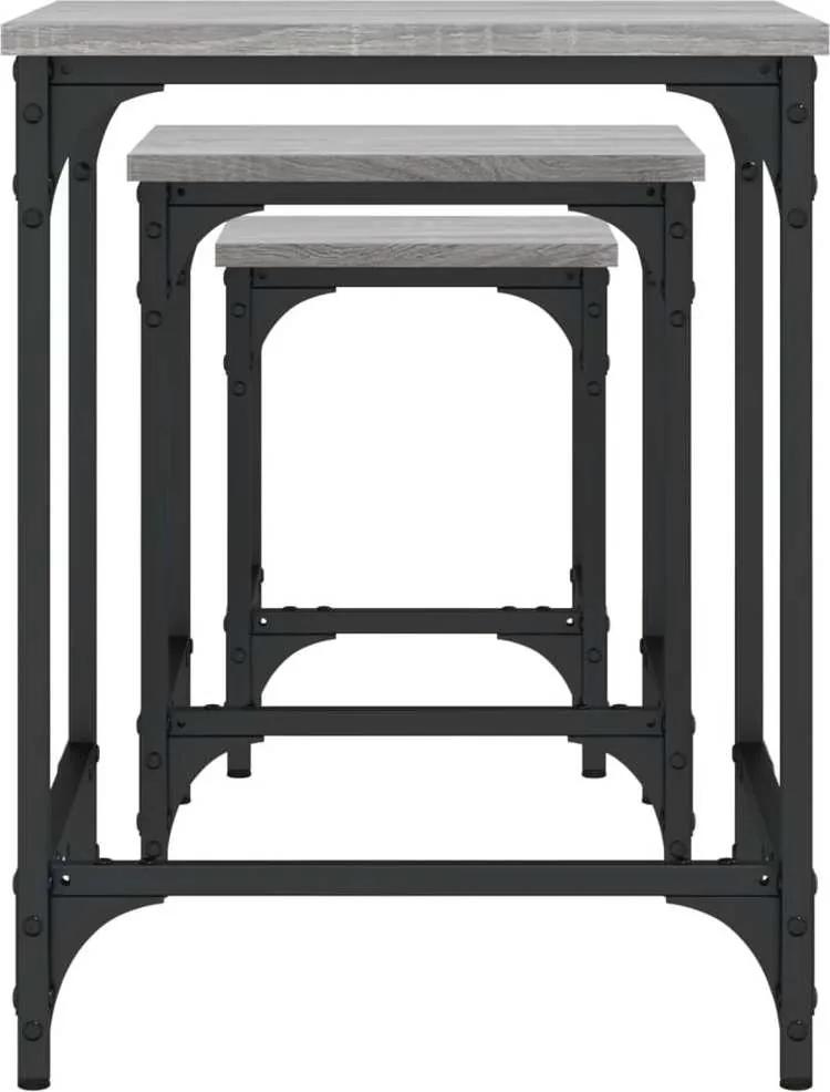 vidaXL Hnízdové konferenční stolky 3 ks kompozitní dřevo [838929] Barva: Černá