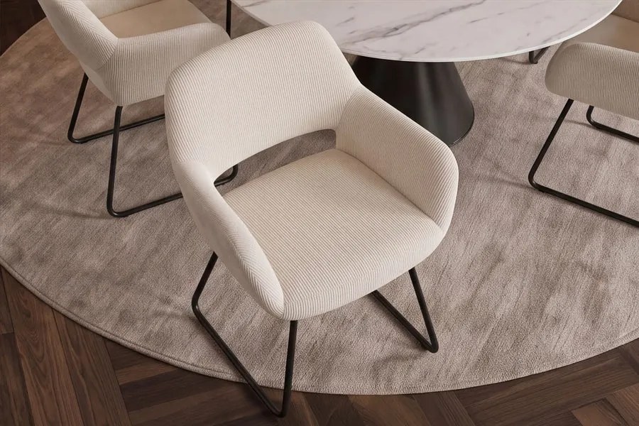 Designová jídelní židle Derrick béžový manšestr