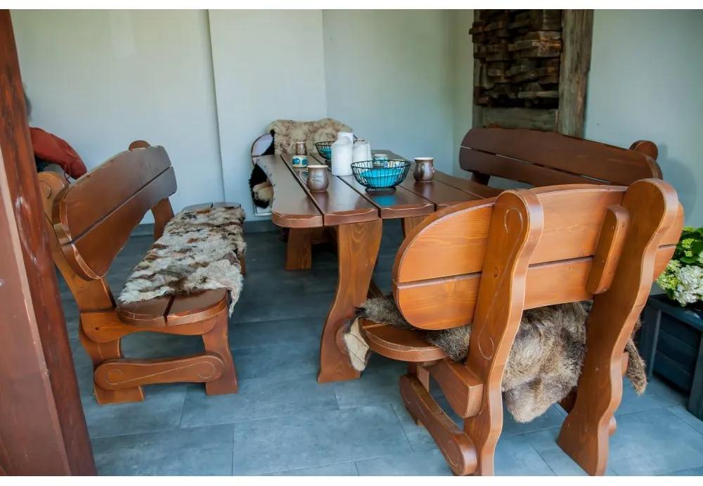 Set zahradního nábytku Chalupář Přírodní sada 1x stůl 200 cm, 2x lavice 200 cm, 2x židle 80 cm Osobní odběr/vlastní doprava