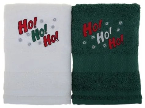 Sada 2 ručníků Ho Ho White&Green, 50 x 100 cm