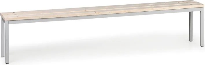 Šatní lavice, sedák - latě, délka 2000 mm, šedé nohy