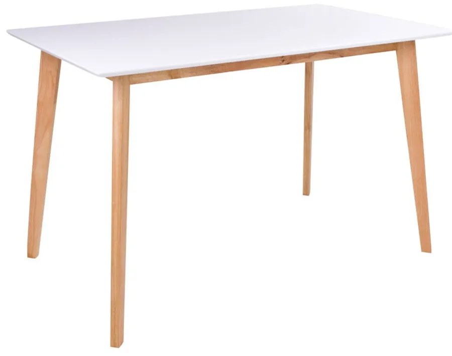 Jídelní stůl s bílou deskou loomi.design Vojens, délka 120 cm