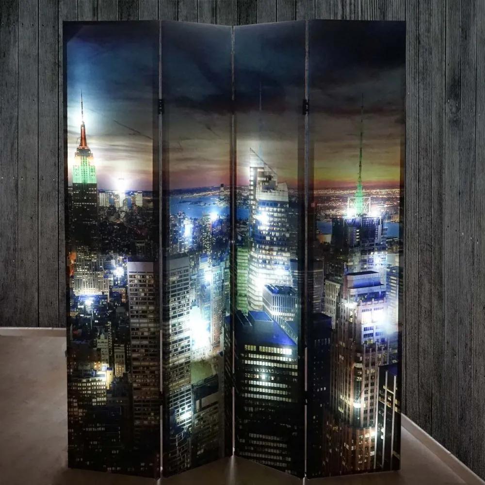 Designový LED paraván NEW YORK 160x180 cm (4-dílný)