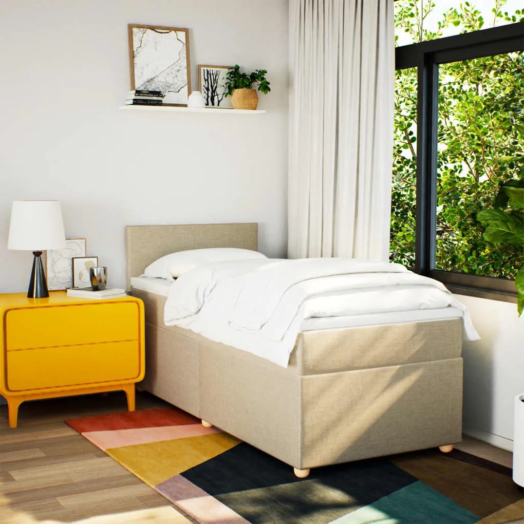 Box spring postel s matrací krémová 80 x 200 cm textil 3288805
