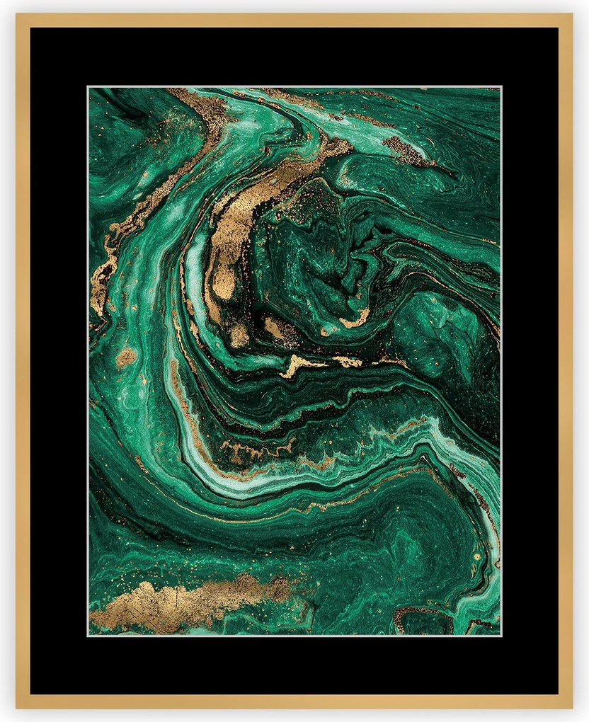 Obraz Abstract Green&Gold I 40 x 50 cm