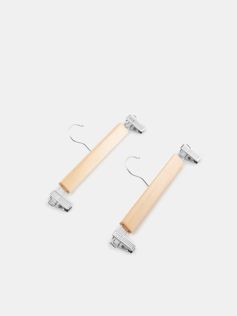 Sinsay - Dřevěná ramínka s klipsy 2 pack - béžová