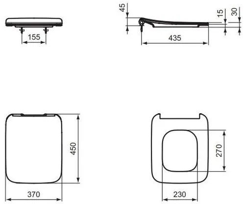 Ideal Standard Strada II WC Sedátko ultra-ploché, Soft-Close, bílá T360101