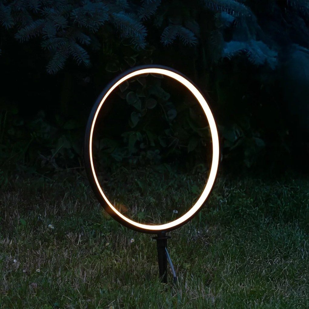 Exteriérové solární zapichovací svítidlo Rings, 2x LED 1,5w, černá