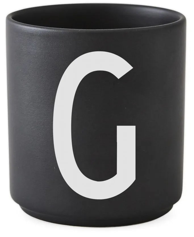 DESIGN LETTERS Porcelánový hrneček/dózička Letters Black 300 ml G, černá barva, porcelán