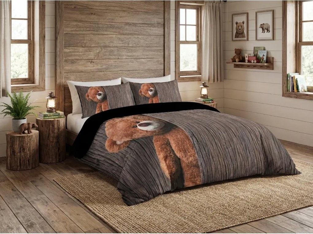 3D povlečení z mikrovlákna HNĚDÝ MEDVÍDEK