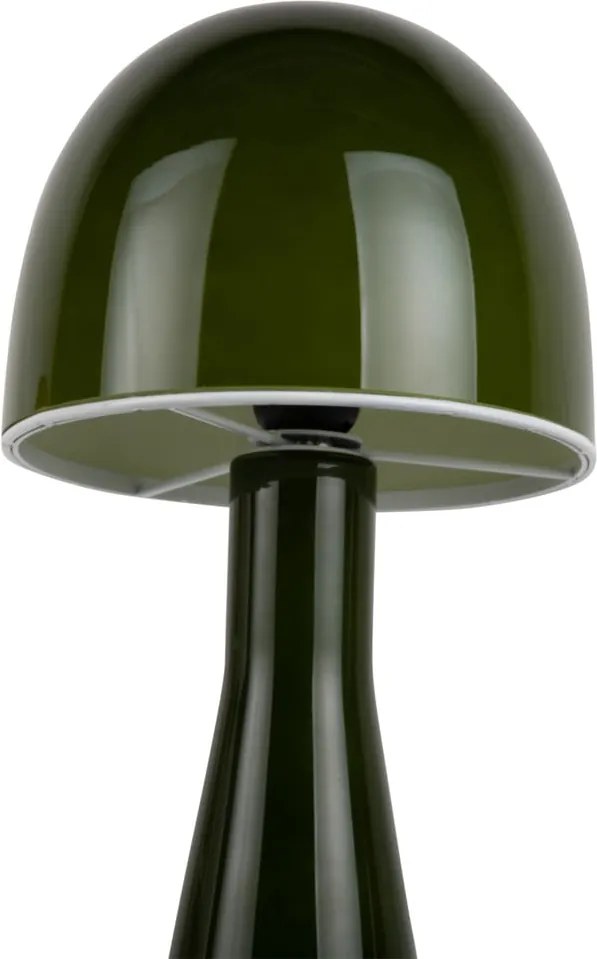 Tmavě zelená stolní lampa se skleněným stínidlem (výška 45 cm) Bombin – Leitmotiv