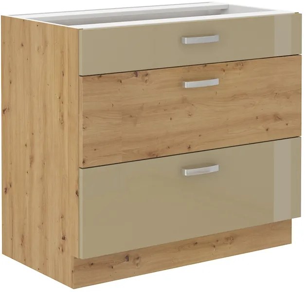 Kuchyňská skříňka Artisan 80 D 3S BB Barva dvířek cappuccino lesk