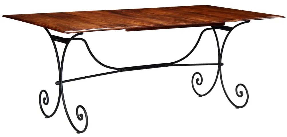 245643 vidaXL Jídelní stůl masivní dřevo sheeshamový povrch 200 x 100 x 76 cm