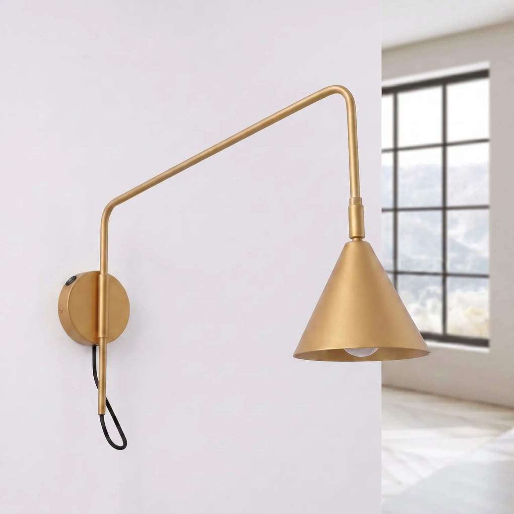 Sollux Lighting Nástěnné svítidlo NOX 1 zlaté s vypínačem