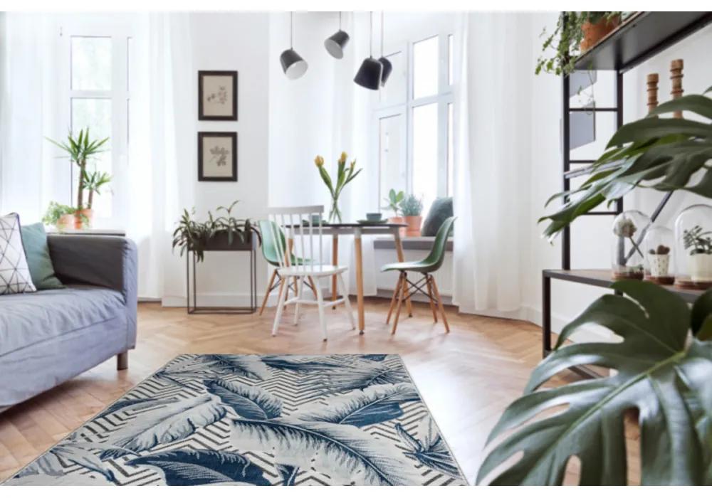 Venkovní kusový koberec Peří modrý 78x150cm