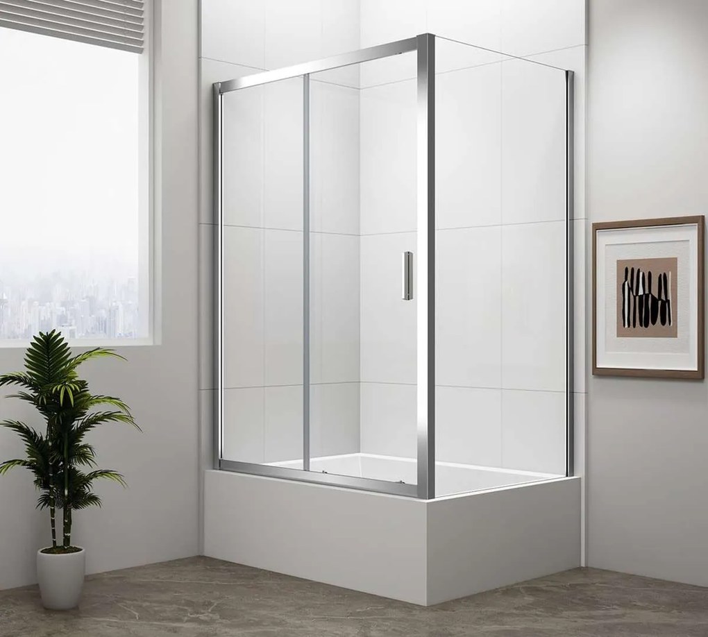 Polysan Deep - Sprchový kout 120x75 cm, L/P varianta, čiré sklo/chrom MD1216MD3116