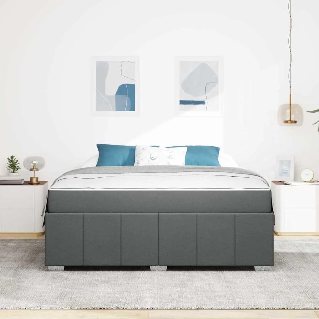 Rám postele s matrací Tmavě šedá 180 x 200 cm textil 3398301