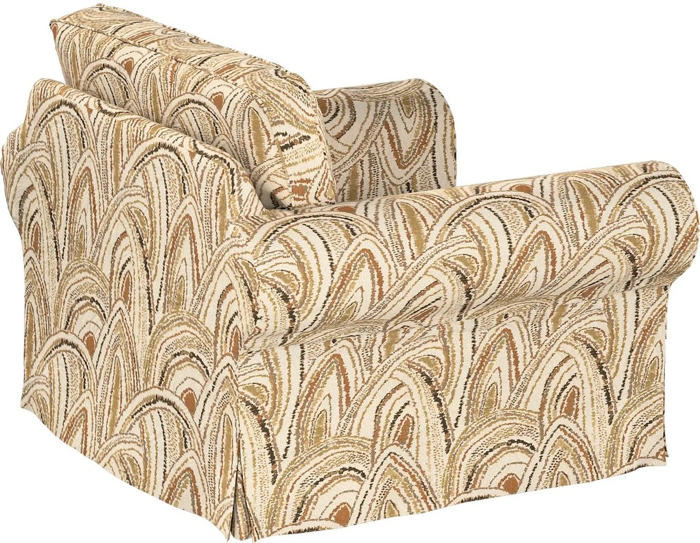 Potah na křeslo IKEA Ektorp barva béžová látka pletený vzor, vzorované
