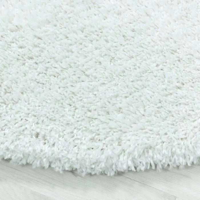 Vopi | Kusový koberec Fluffy shaggy 3500 white - Kruh průměr 120 cm