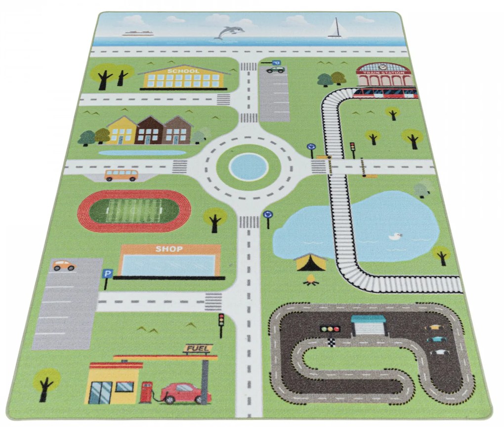 Ayyildiz, Dětský kusový koberec Play 2902 green, 140x200, zelená, dětský pokoj