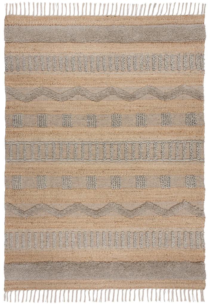Flair Rugs koberce Kusový koberec Jubilant Medina Jute Natural/Grey ROZMĚR: 120x170