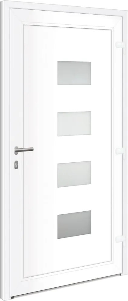 Vchodové dveře bílé 100 x 200 cm hliník a PVC 3157062
