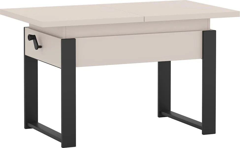Rozkládací polohovací konferenční stolek HOGO 3v1 | 120-157x62,5-74,5x67 cm | síla horní desky 32 mm | kašmír/černé nohy