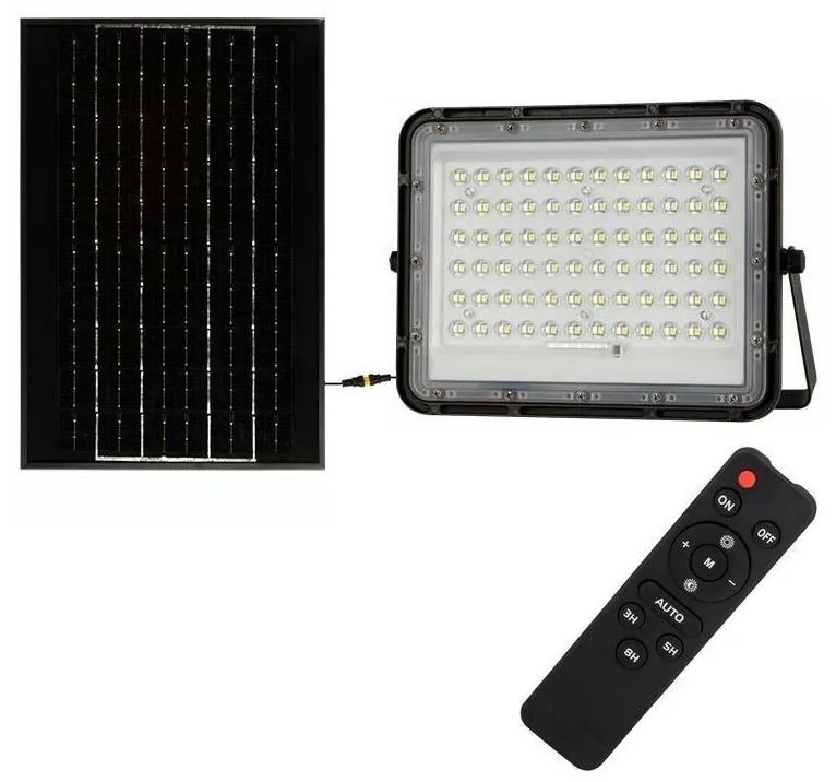 V-Tac LED Venkovní solární reflektor LED/15W/3,2V IP65 6400K černá + DO VT1359